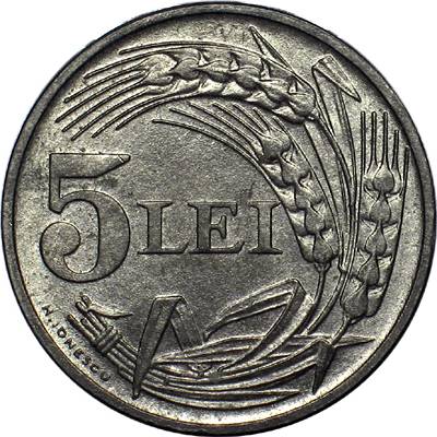 5 lei 1942 - Monezi româneşti